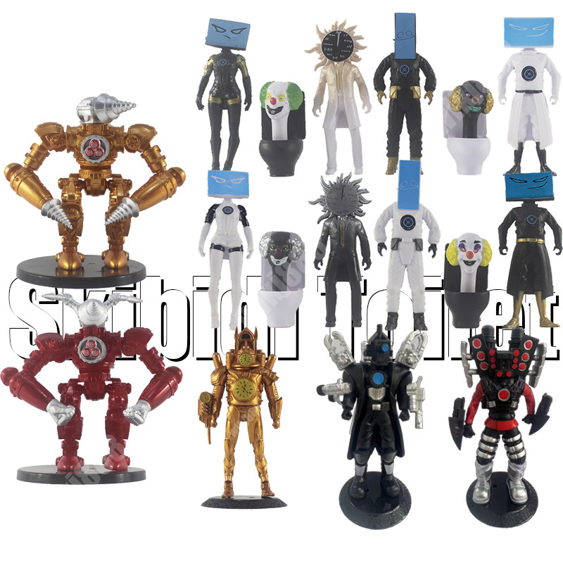 Skibidi Toilet Action Figure Sun Clock Man Clown Toilet Bit Man Titan ...