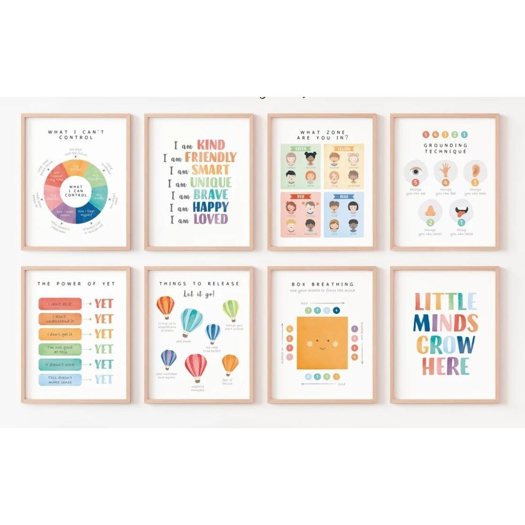 Calm Corner Posters Feelings Chart Zones of Regulation Mental Health ...