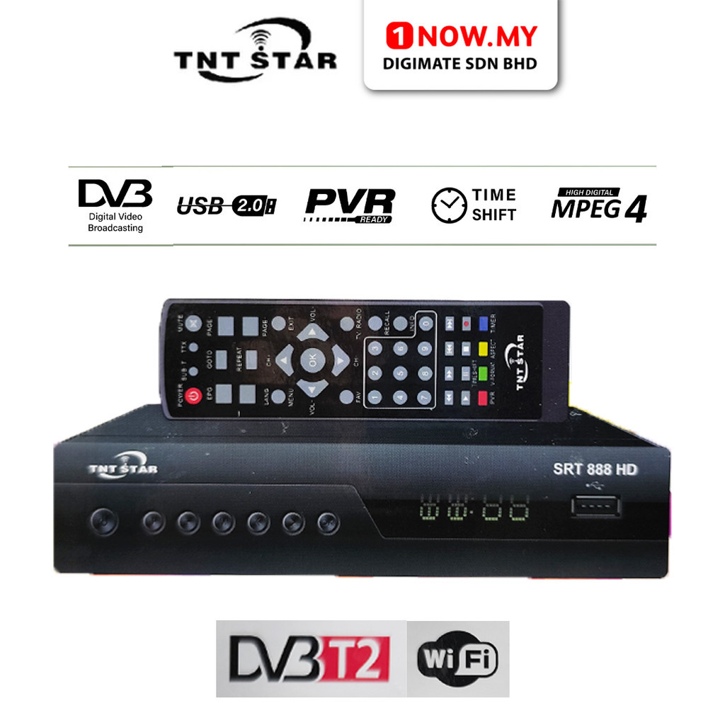 TNT STAR DVBT2 Mytv Digital TV Decoder SRT 888 HD | Dekoder TV 电视盒 ...