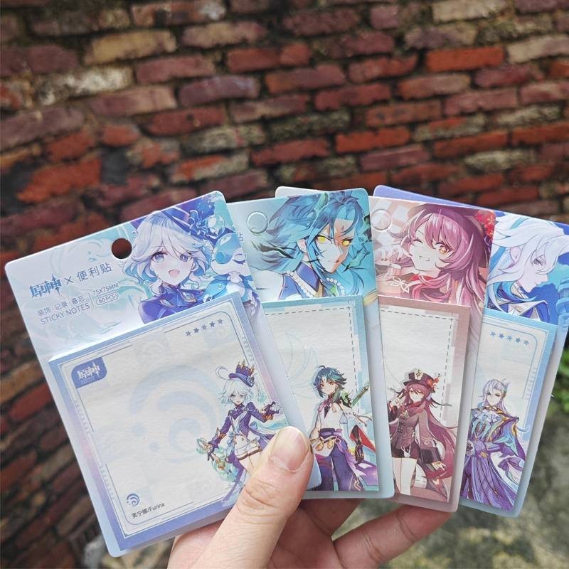 4Pcs Genshin Impact Cute Game Anime Memo Pad Stickers Decal Sticky ...