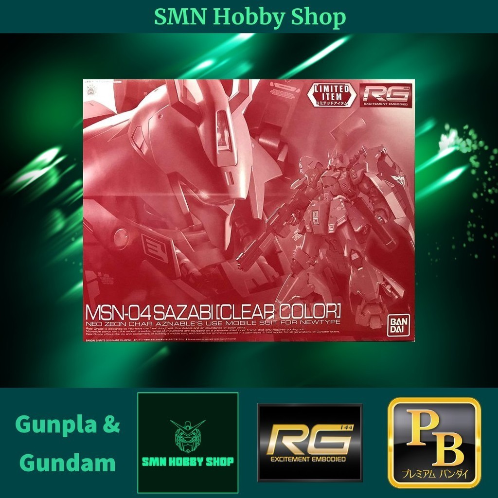 RG 1/144 Sazabi Clear Color Limited Gunpla Gundam Toys Plastic Model ...