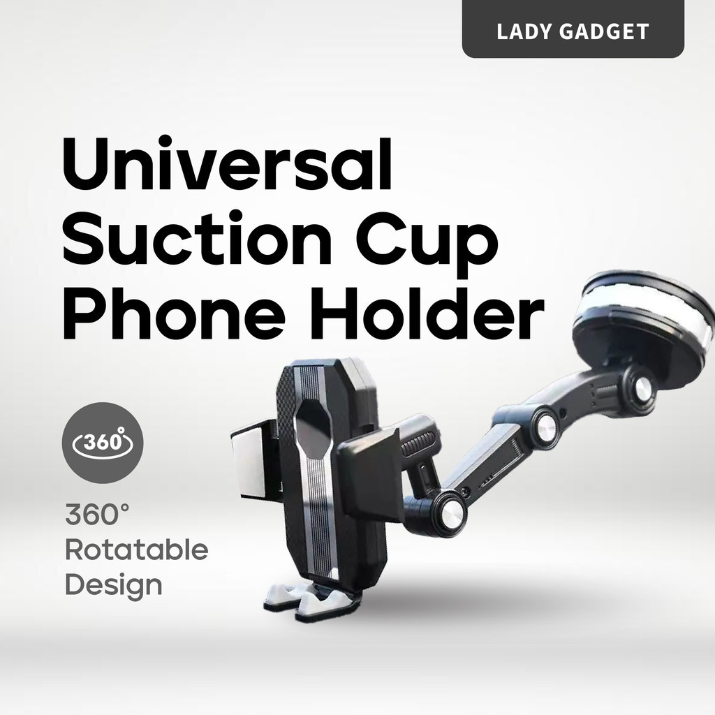 Universal 360° Long Neck Car Mount Phone Holder Mobile Stand with Silicon Sucker With Strong ABS ...