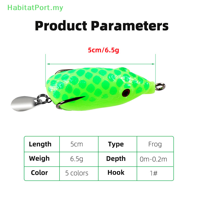HabitatPort Modified Thunderfrog Poison Toad 5cm/6.5g Modified Frog Bass Blackfish Special ...