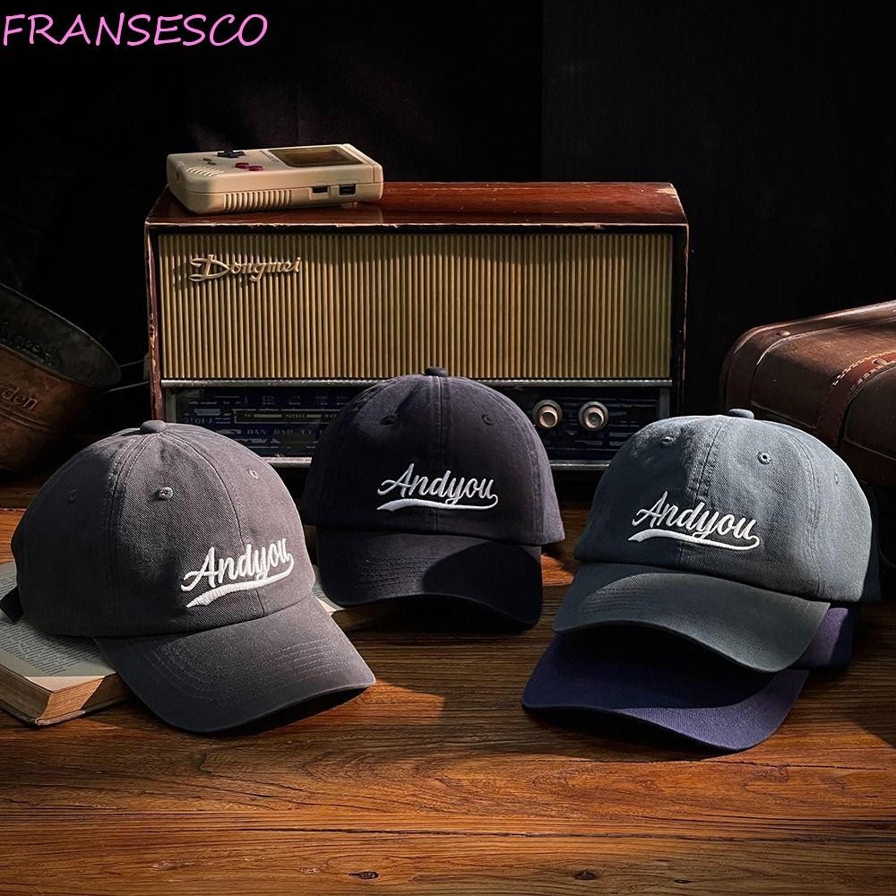 FRANCESCO Letters Baseball Cap Hip Hop Casual Andyou Embroidery Cotton ...