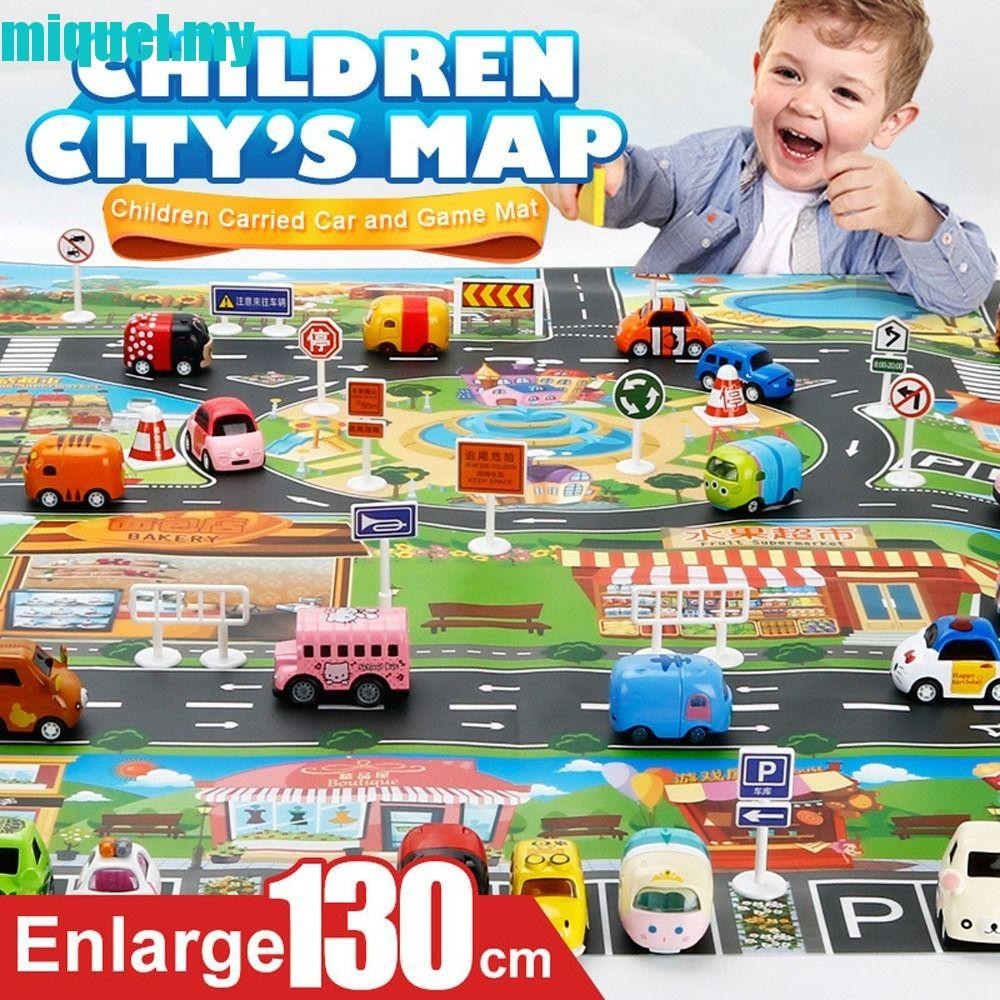 MIQUEL City Traffic Map Kids Large Children Signpost Road Teaching Aids ...