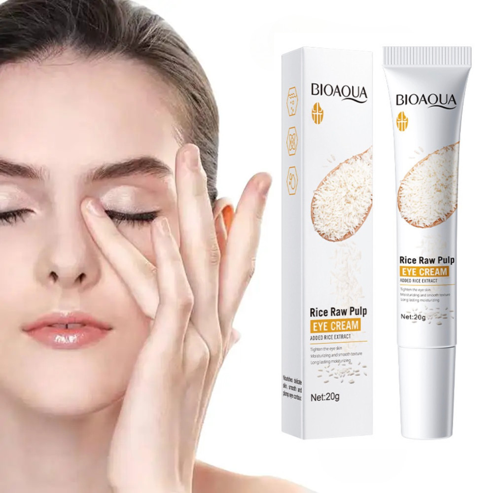 Rice Raw Pulp Eye Cream 20g reduces dark circles eye bags Puffiness ...
