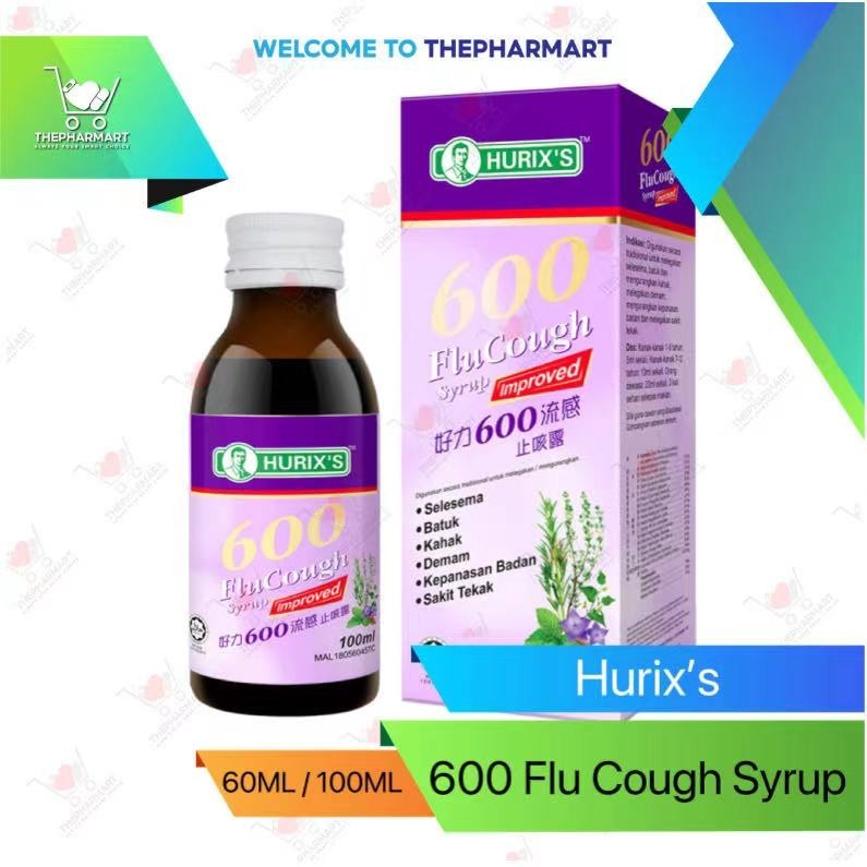 Hurix's 600 Flu Cough Syrup (60ml / 100ml) | Shopee Malaysia