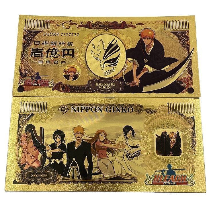 Japanese God of Death Gold Banknote Kurosaki Ichigo Gold Foil ...