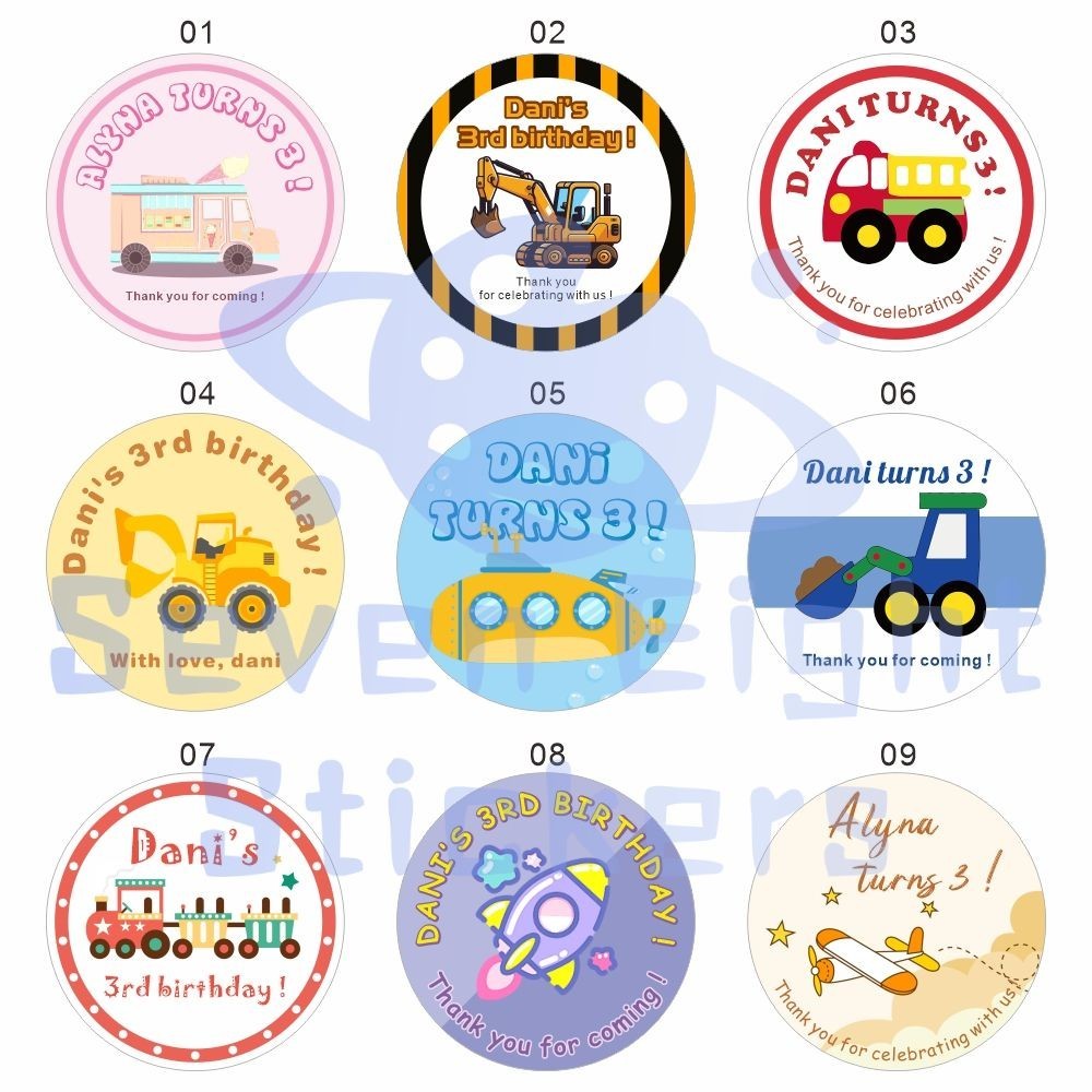 【Buy 48 Get 10 Free】Custom Transportation Stickers Engineering Vehicle ...