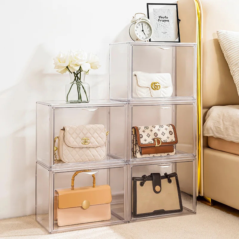 Transparent Handbag Storage Box Bags Shoes Toys Display Cabinet ...
