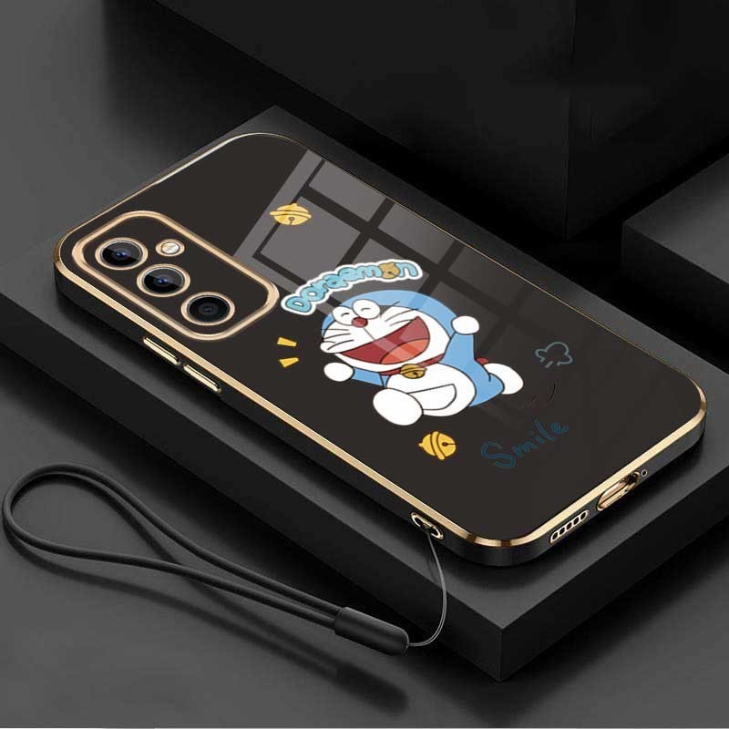 Samsung Galaxy A56 A36 A26 5G Silicon Plating Casing Cute Doraemon Case Frosted Square Edge ...
