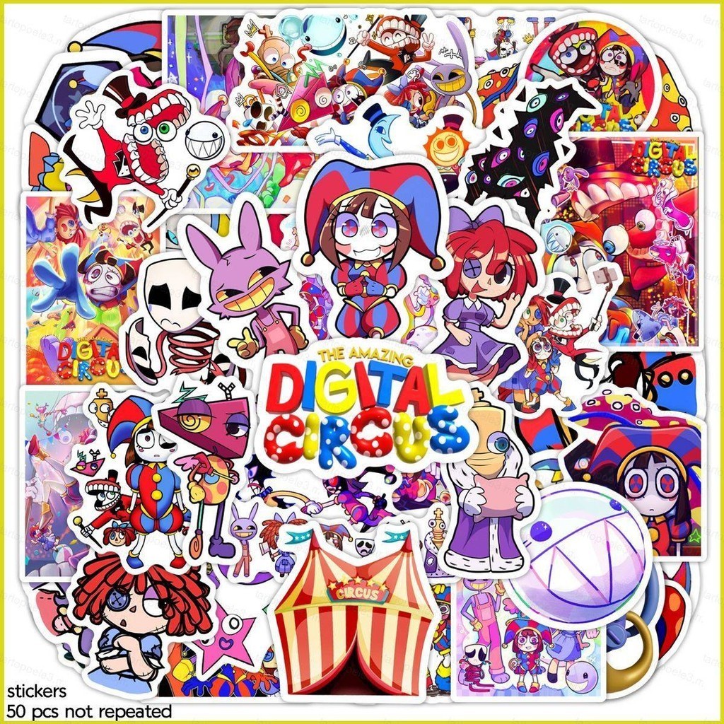 Ellen 50PCS/Set THE AMAZING DIGITAL CIRCUS Cartoon stickers party ...