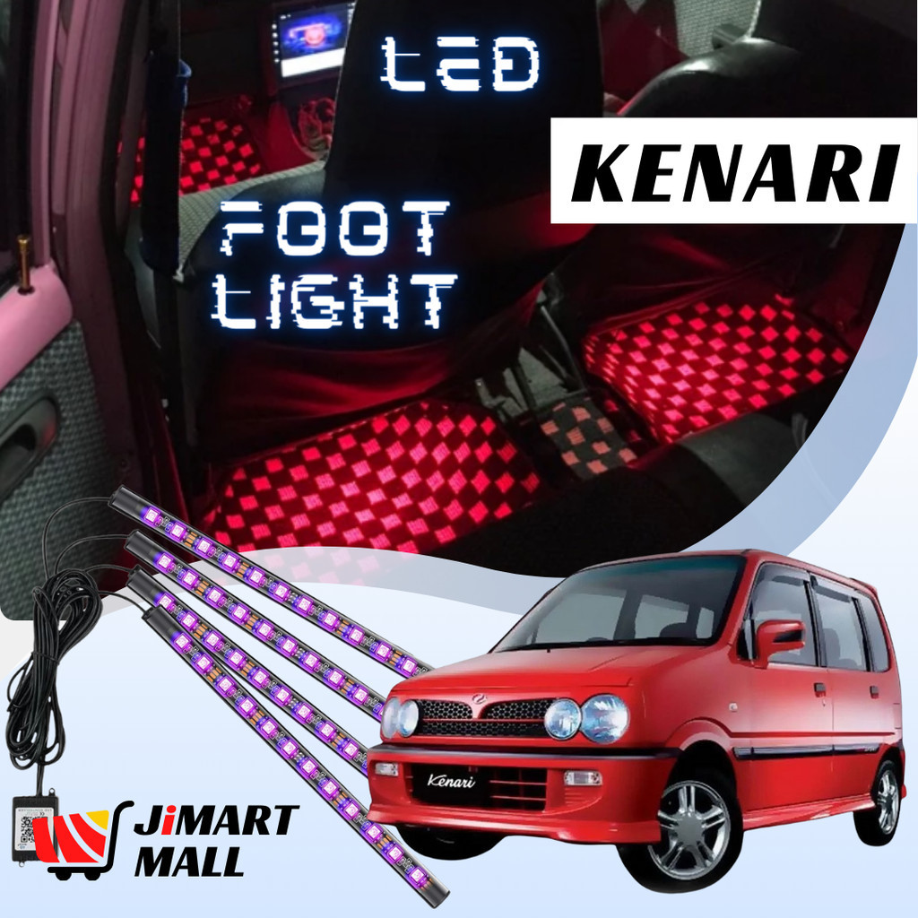 KENARI LED AMBIENT LIGHT Foot Floor Light Lampu Kaki Kereta RGB ...