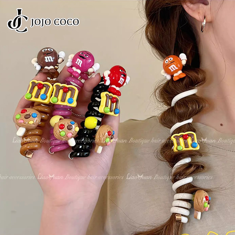 JOJO COCO Colorful Cartoon Biscuit Hair Tie Cute Korean Style Female ...