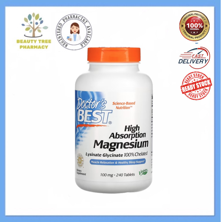 Doctor's Best High Absorption Magnesium 100 mg 240 Tablets | Shopee ...