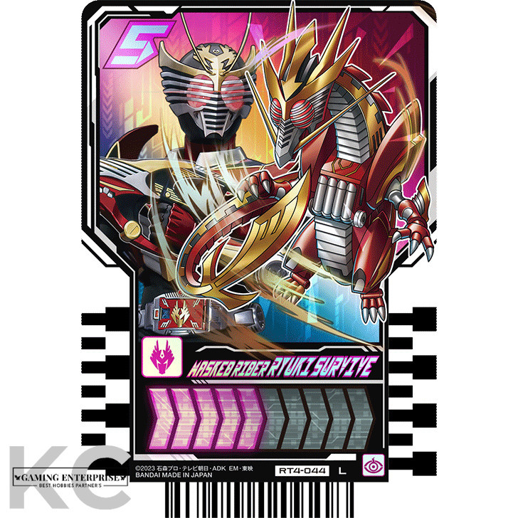 Bandai Kamen Rider Gotchard DX Ride Chemy Trading Card RT4-044 Kamen Rider Ryuki Survive L ...