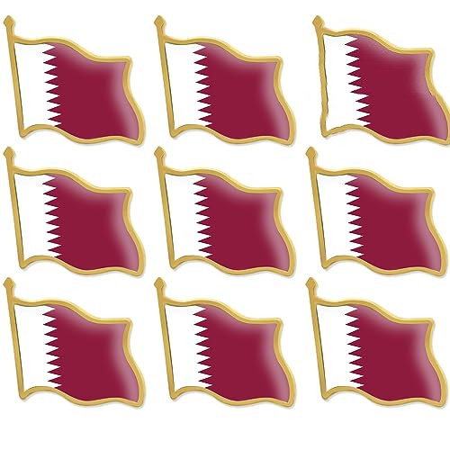 Qatar Flag Lapel Pins Bulk - Metal Qatari Brooch Badge Souvenir For Men ...