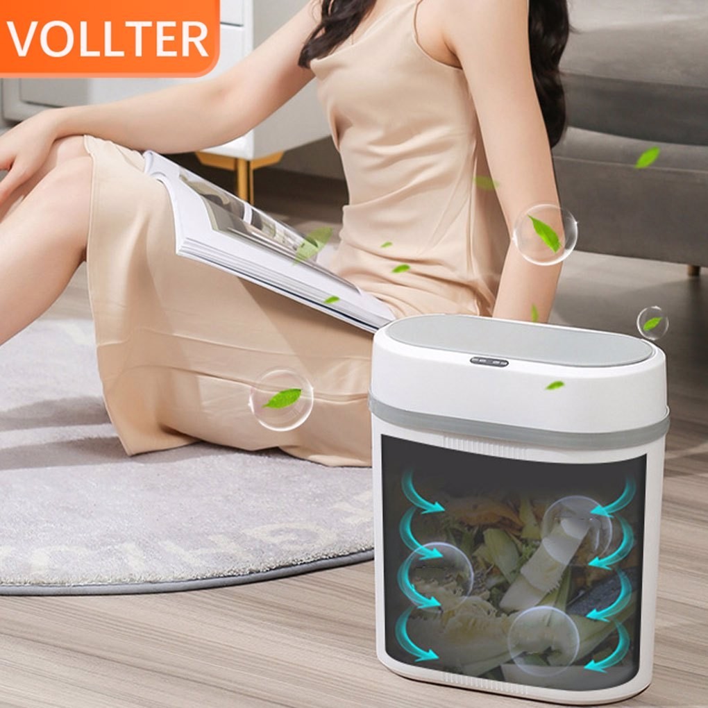 Foot Kick Sensor Trash Bin With Odor Isolation Lid Smart Sensor Trash ...