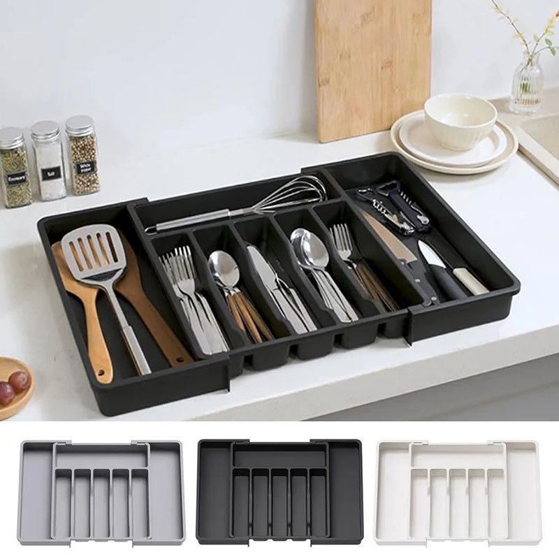 Expandable Cutlery Storage Tray Bowl Plate Storage Drawer Divider ...