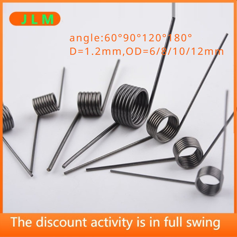 (JLMQ6)steel spiral torsion 5pcs wire diameter 1.2mm OD6/8/10/12mm V ...