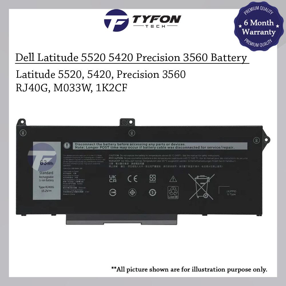 Dell (Latitude 5520/5420) (Precision 3560) Compatible Laptop Battery ...