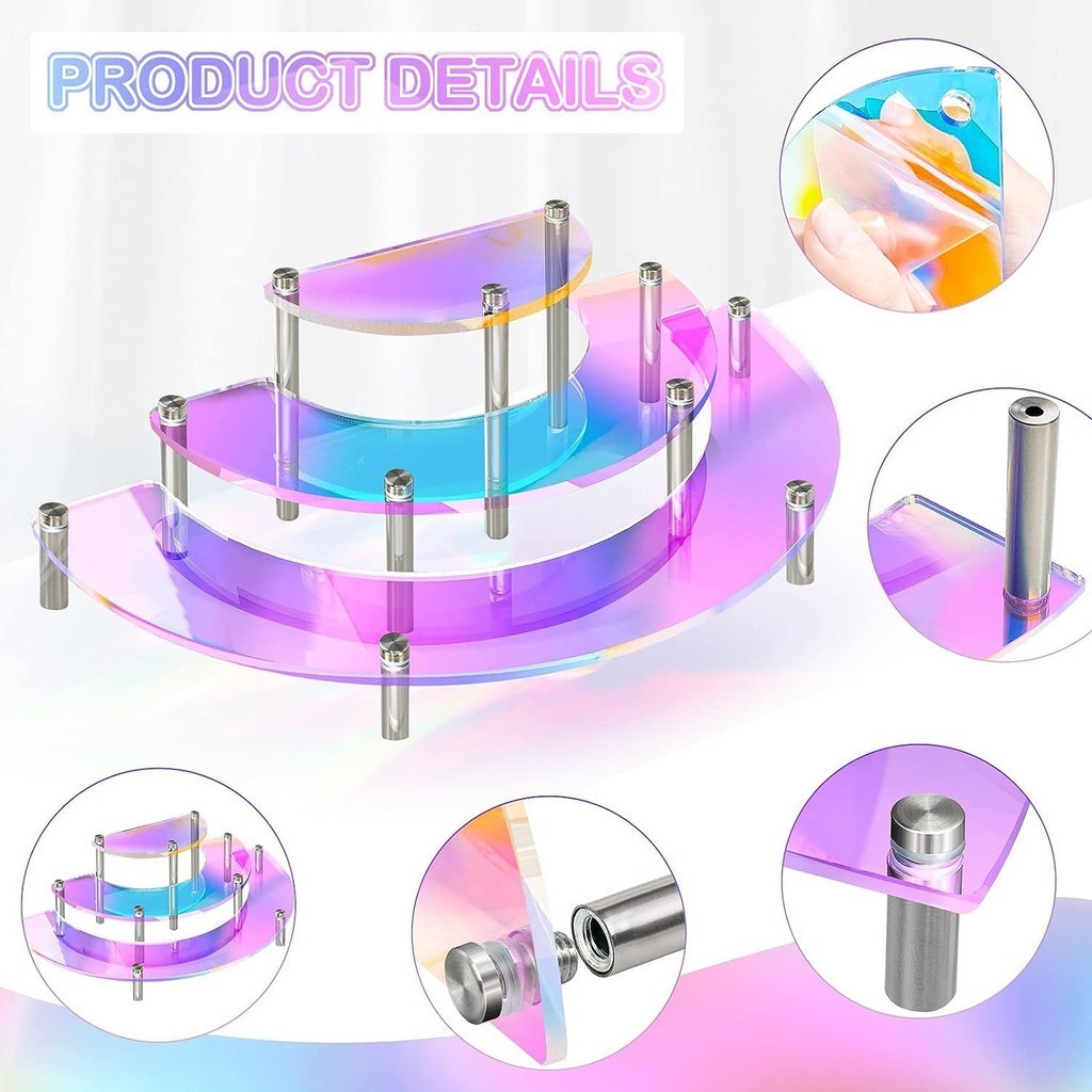 Detachable Ladder Stand 3-Layer Acrylic Cake Stand Display Stand Round ...