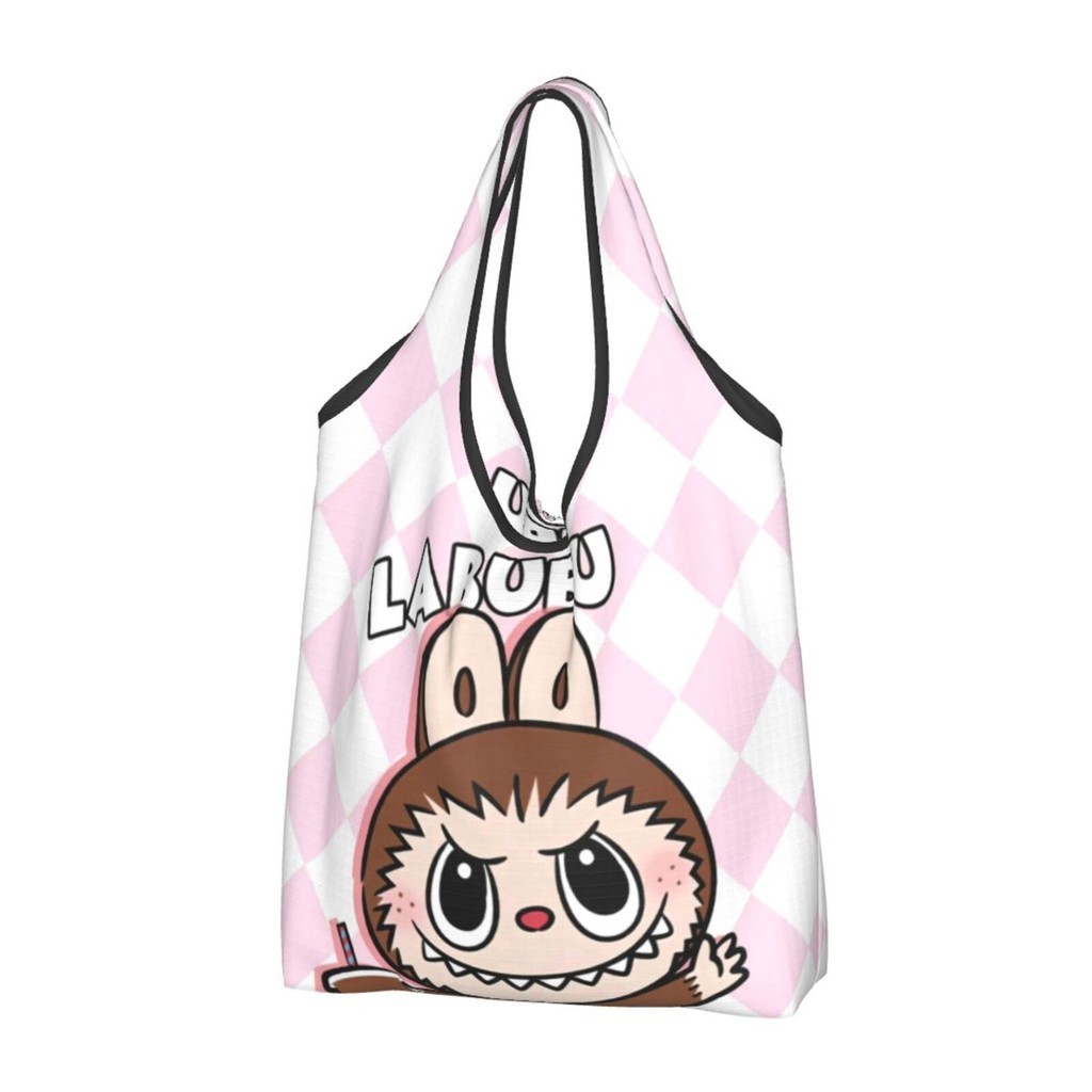 Labubu Shopping Bags Reusable Grocery Tote Bags XLarge 50LBS Ripstop ...