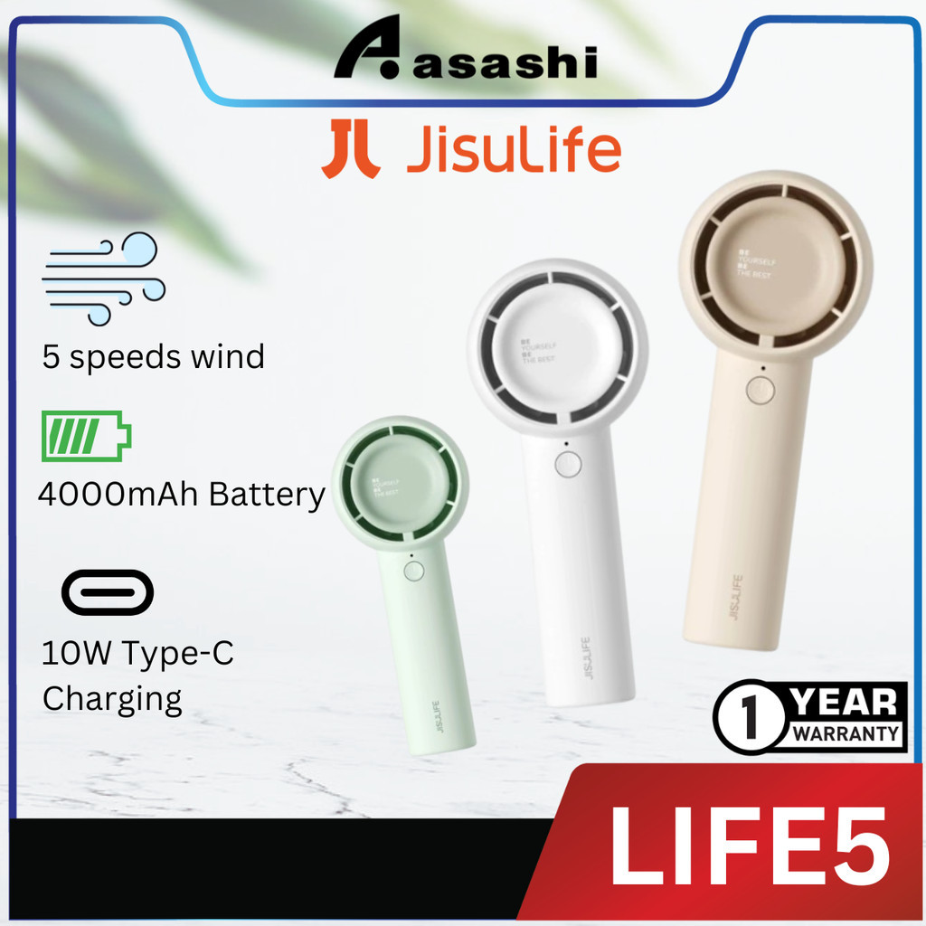 JisuLife FA42 HandHeld Fan Life5 (Super-Mini Turbo Fan - 4500mAh ...
