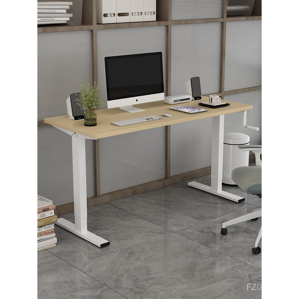 C cs Hand-Cranked Solid Wood Writing Desk Computer Desk Teenager Study ...