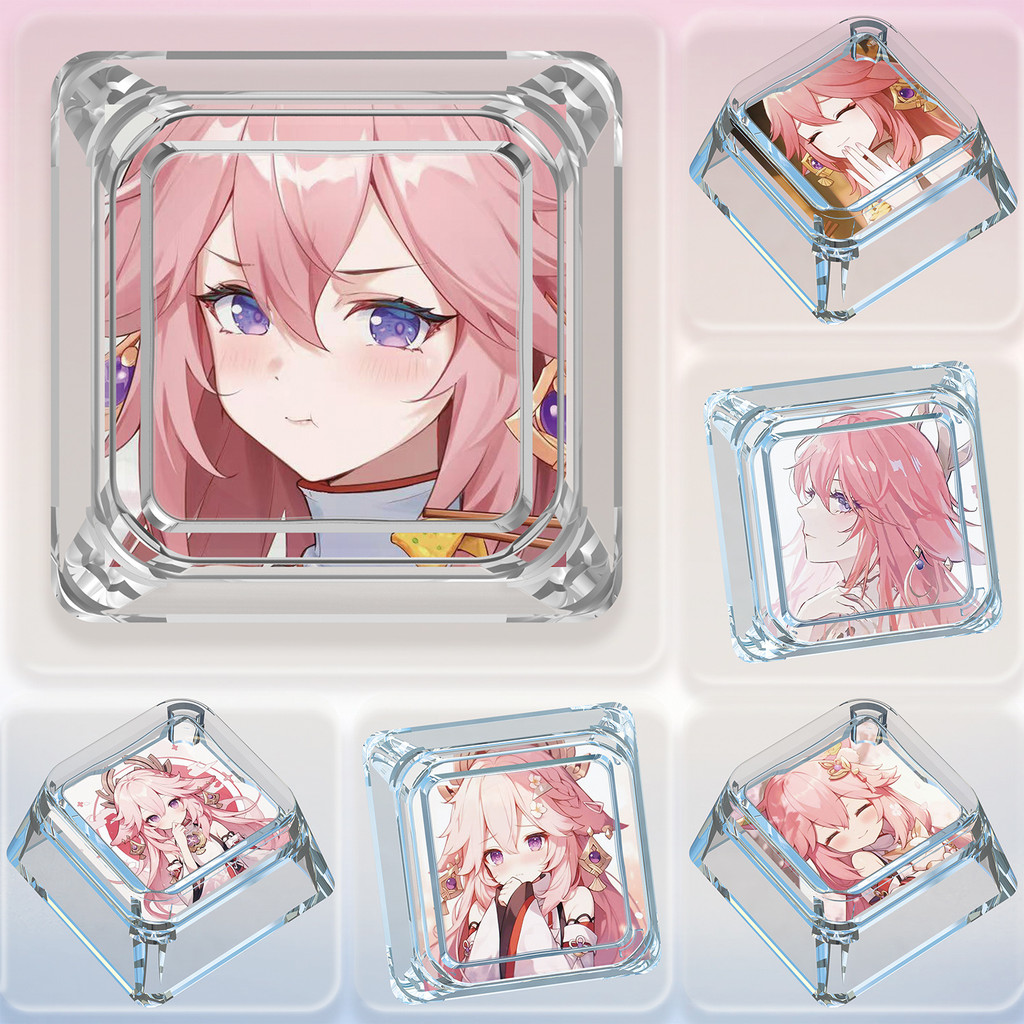 Yuanshen Yae Shenzi Unique Translucent Keycap Cute Expression Single ...