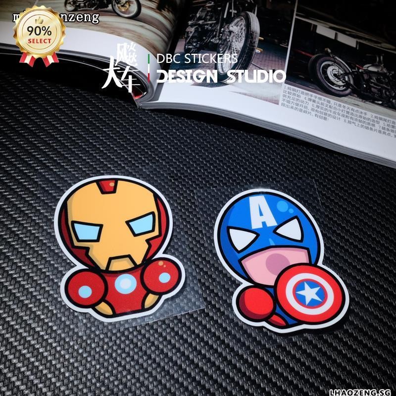 New Product Q Version Captain America Iron Man Car Sticker Waterproof ...
