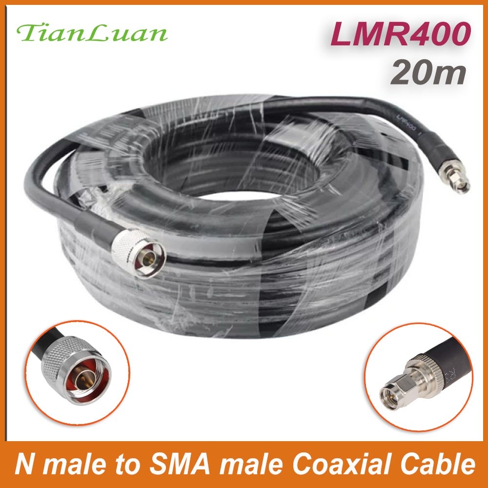 LMR400 Cable 20m N Male to SMA Male Plug Connector Coaxial Pigtail ...