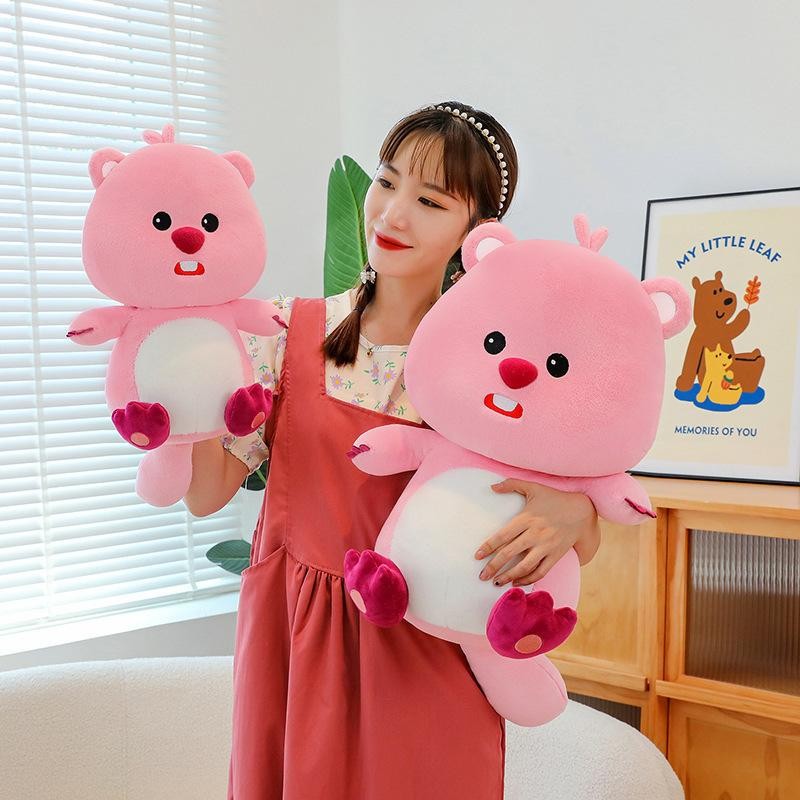 Kawaii Cartoon Loopy Pororo Loopy Pink Little Beaver Plush Toy Cute ...
