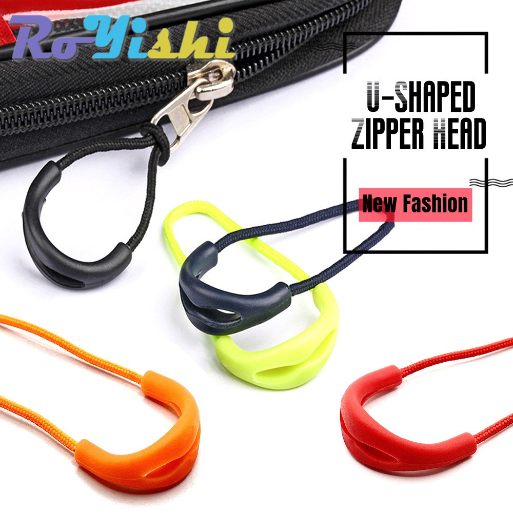 10 Pcs/Pack Mix Color Zipper Pull Cord Zipper Head Pull Puller End Fit ...