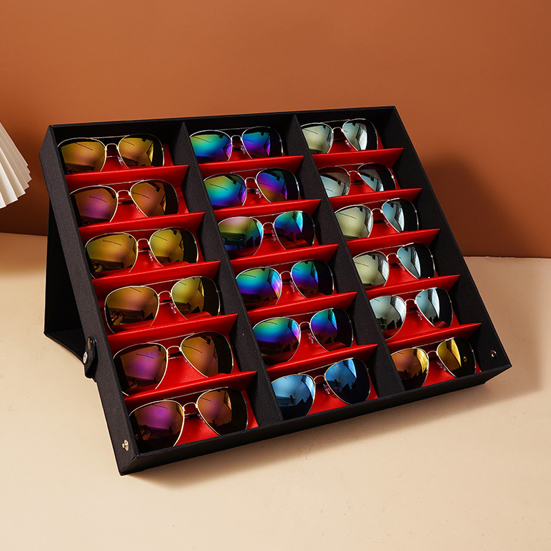 Glasses Display Box 18 Grid Glasses Storage Box Counter Sunglasses Rack ...