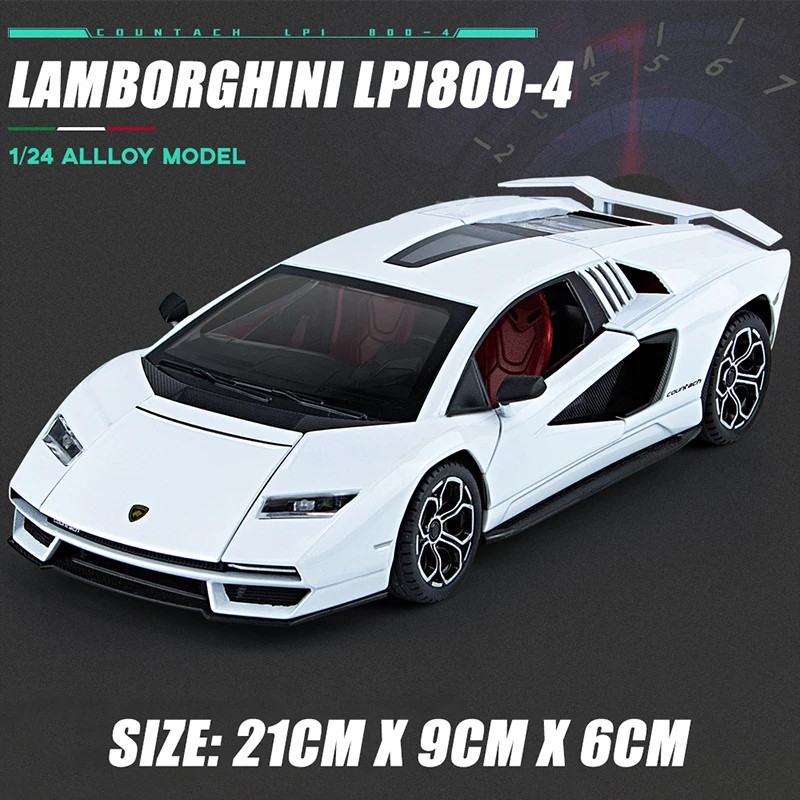 1:24 Lamborghini Countach LPI 800-4 Alloy Pull-Back Vehicle Toy with ...
