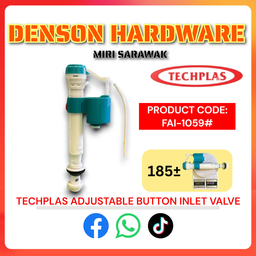 TECHPLAS Adjustable Bottom Inlet / Toilet Compact Toilet Tank Inlet ...