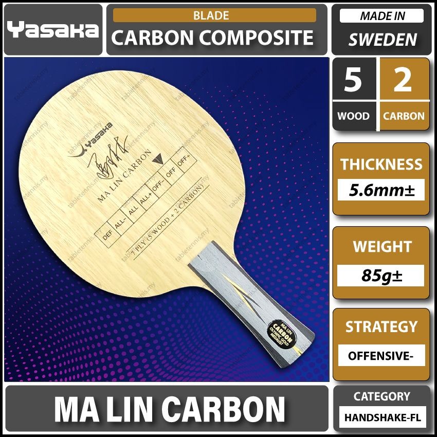 Yasaka Blade Ma Lin Carbon FL Composite Carbon Table Tennis Blade Paddle Bat Ping Pong Handshake ...