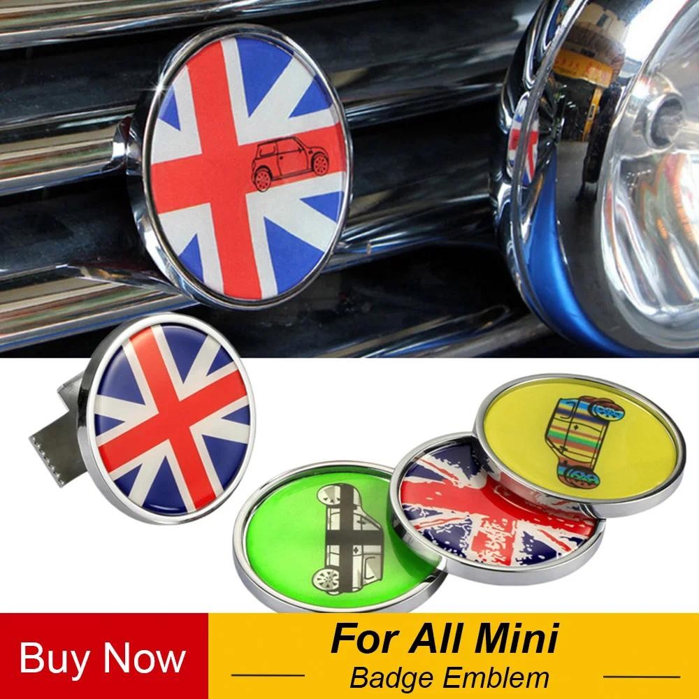 Metal 3D Car Front Bonnet Grille Chrome Badge Emblem Decal For MINI ...