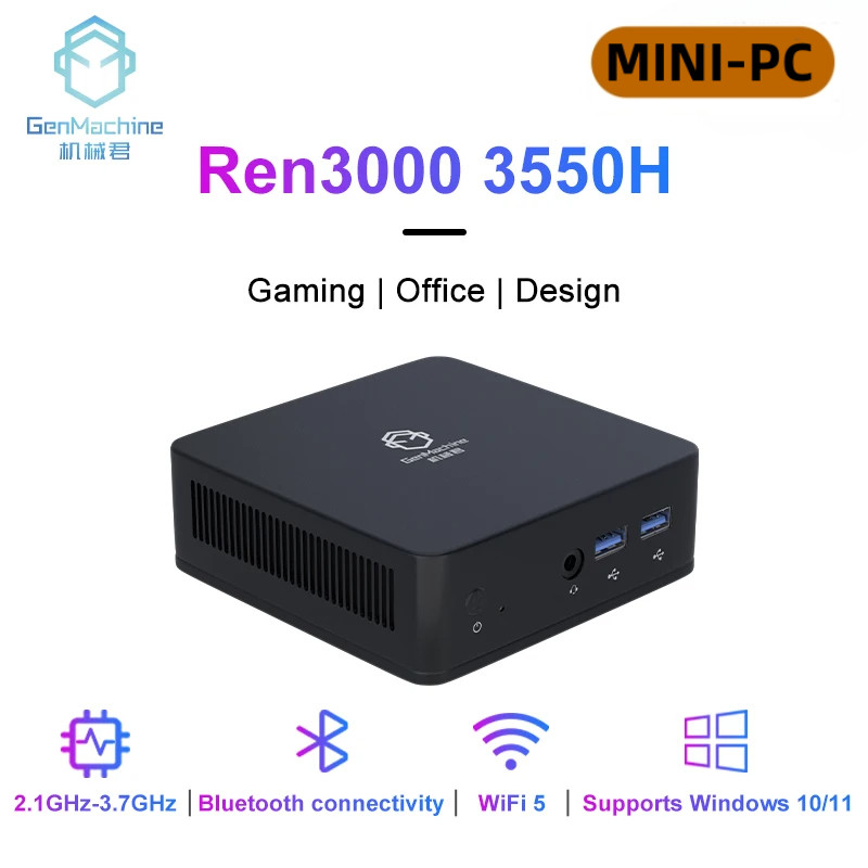 GenMachine Mini PC AMD Ryzen 5 3550H Windows 11 Ryzen DDR4 WIFI5 AMD Pc ...