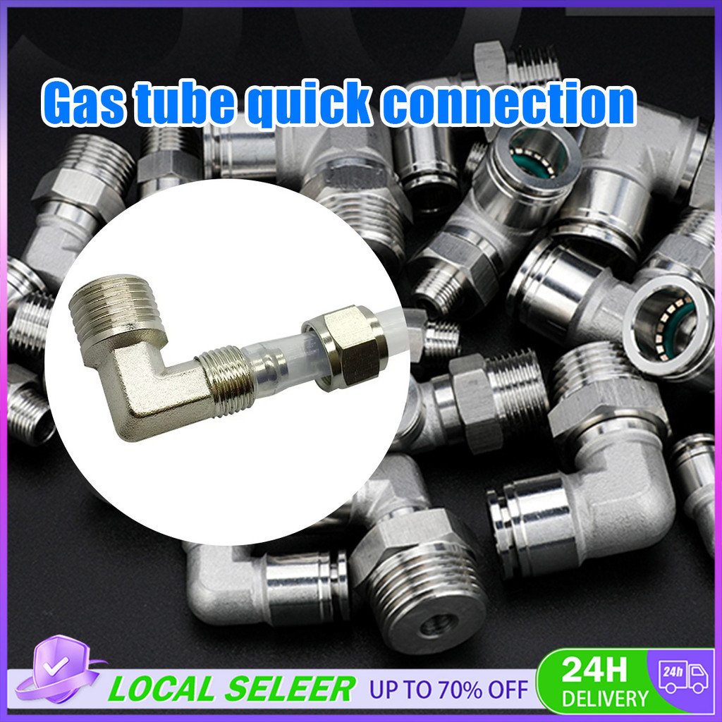 Torque Pneumatic Copper Chrome Coupler Hose Quick Connector Elbow ...