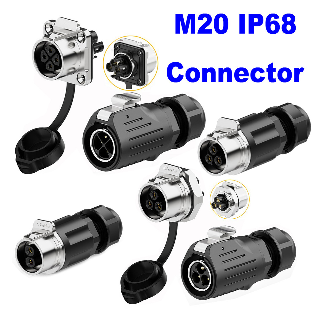 EW-LP20 IP68 Aviation Male Female Plug Socket Panel/Docking Industrial ...