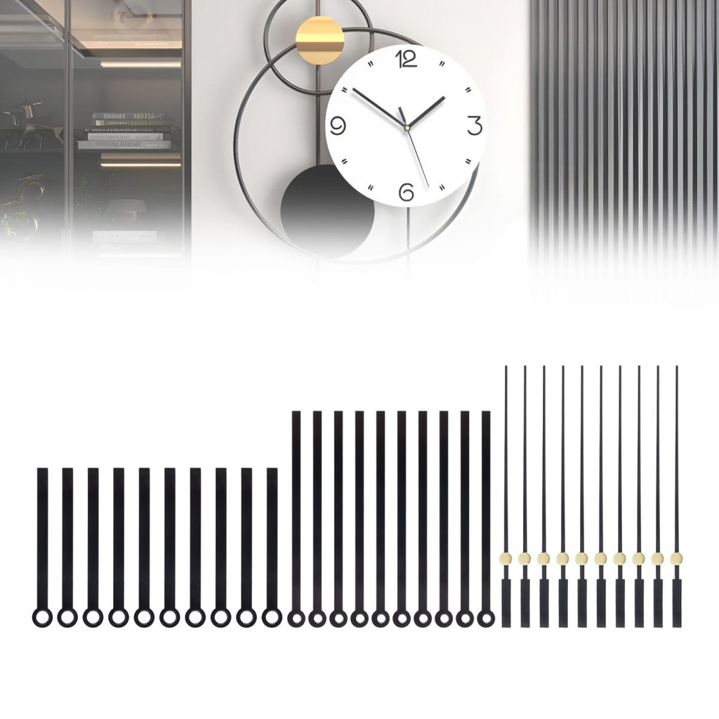 10 Pack Aluminum Rectangular Black Clock Hands Kit for Wall Clock ...