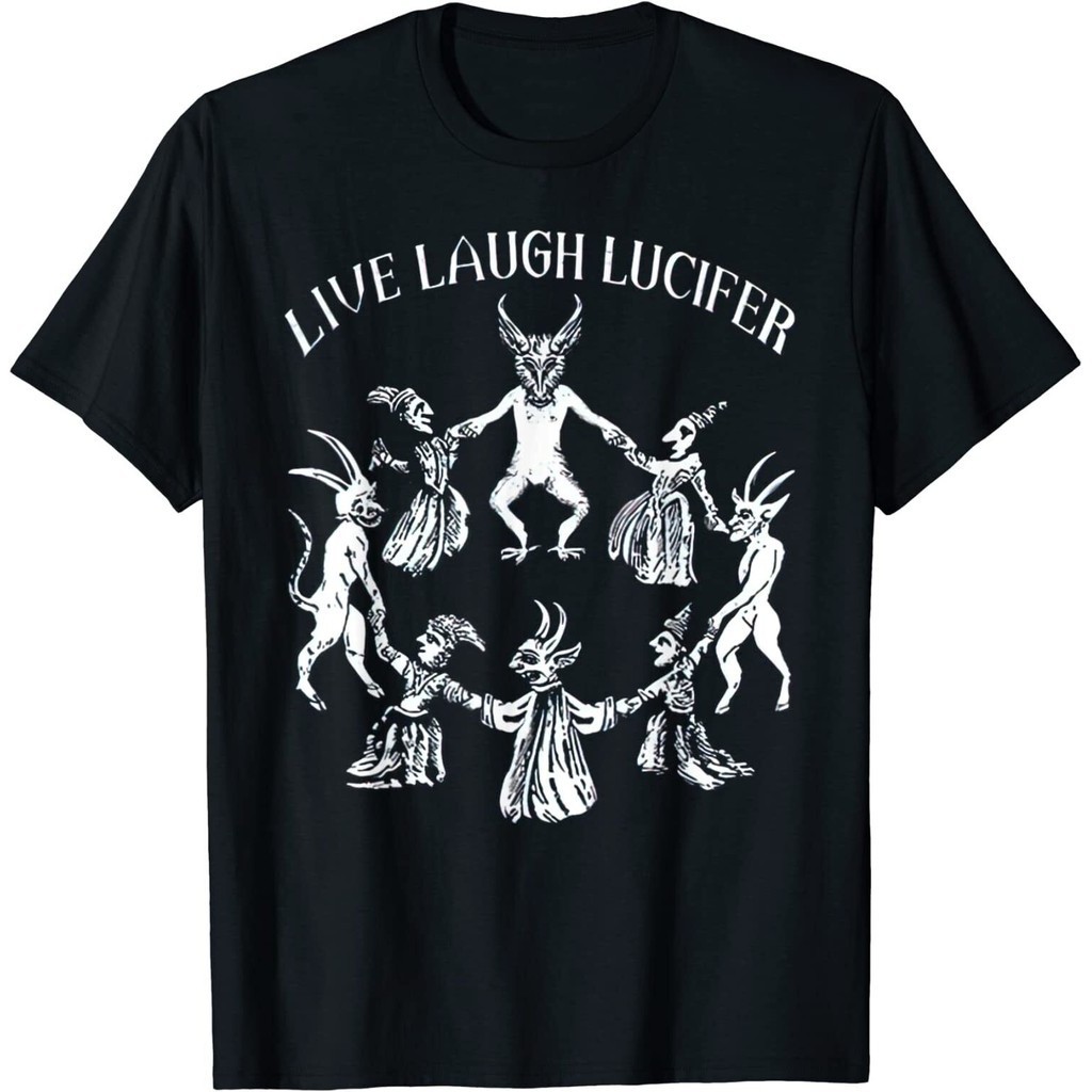 Live Laugh Lucifer Horror Satan Satanic Demonc Devil Goat T-Shirt ...