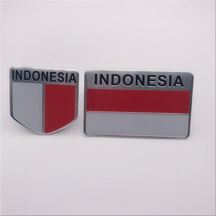 3d Aluminum Alloy Indonesian Flag Car Logo Car Side Door Sticker Block ...