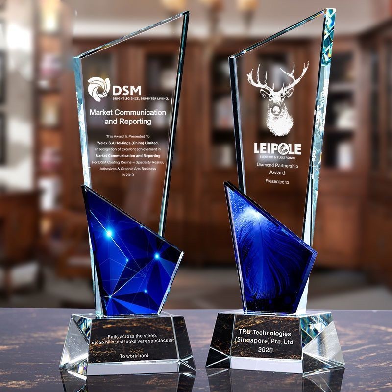 Crystal Colorful Trophy Medal Customized Sales Excellent Staff Colorful ...