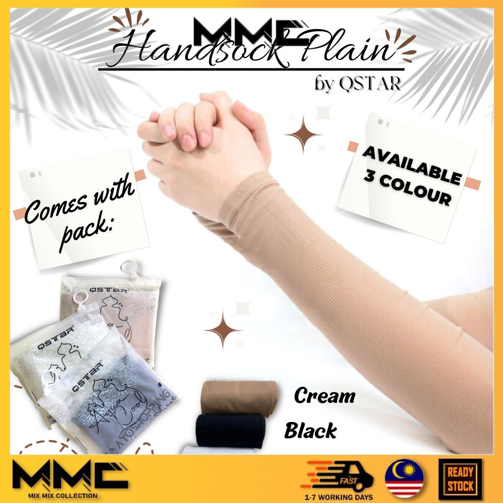 MMC_ HANDSOCK PLAIN QSTAR AQUA COOL MATERIAL NYLON STRETCHABLE 3 COLOUR ...
