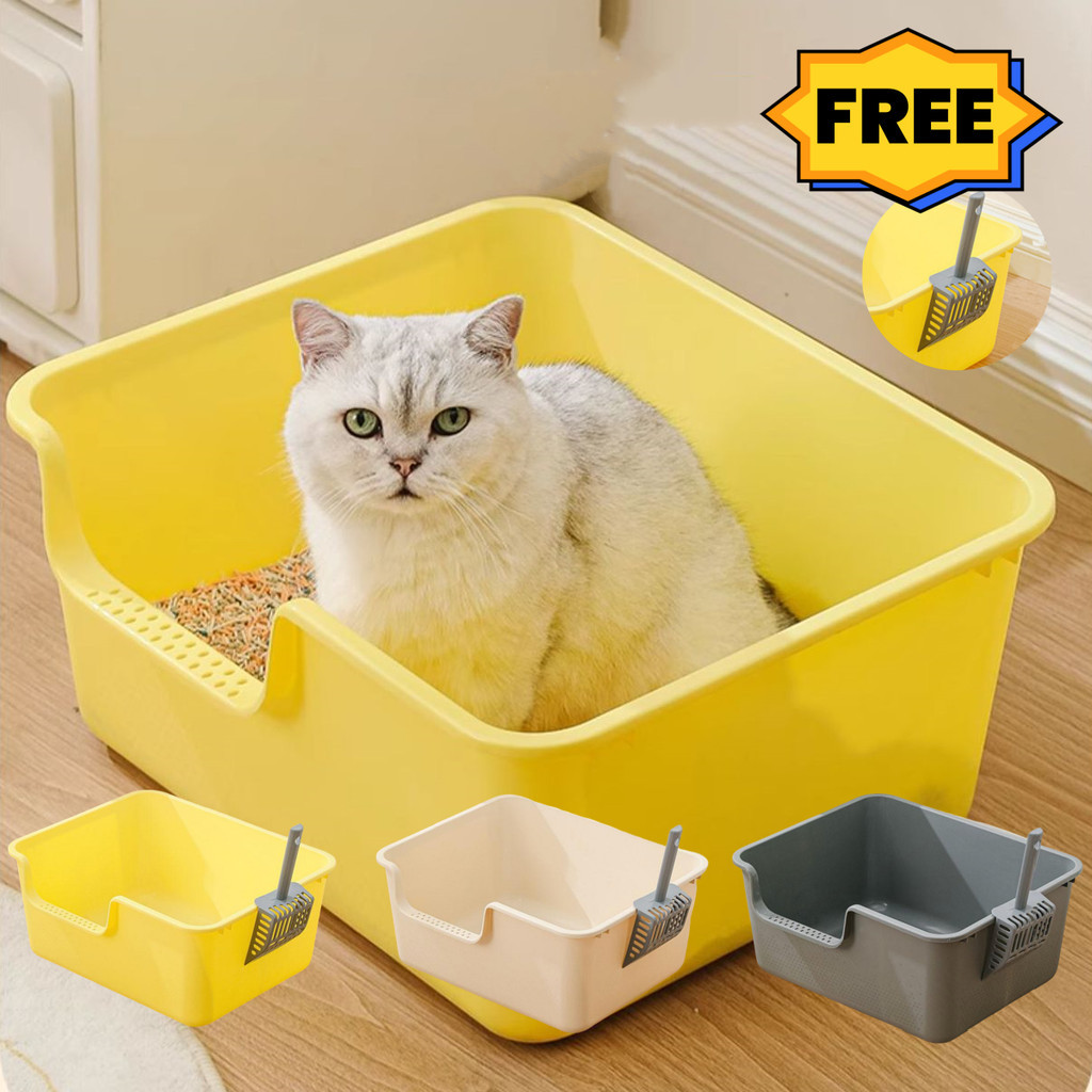 Extra Large Open Cat Litter Box With Free Cat Litter Shovel Cat Litter ...
