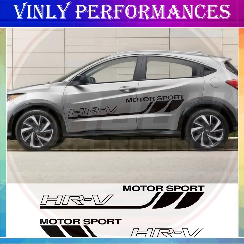 2PCS Car Stickers Honda HRV Accessories Sport Graphics Auto Body Decor ...