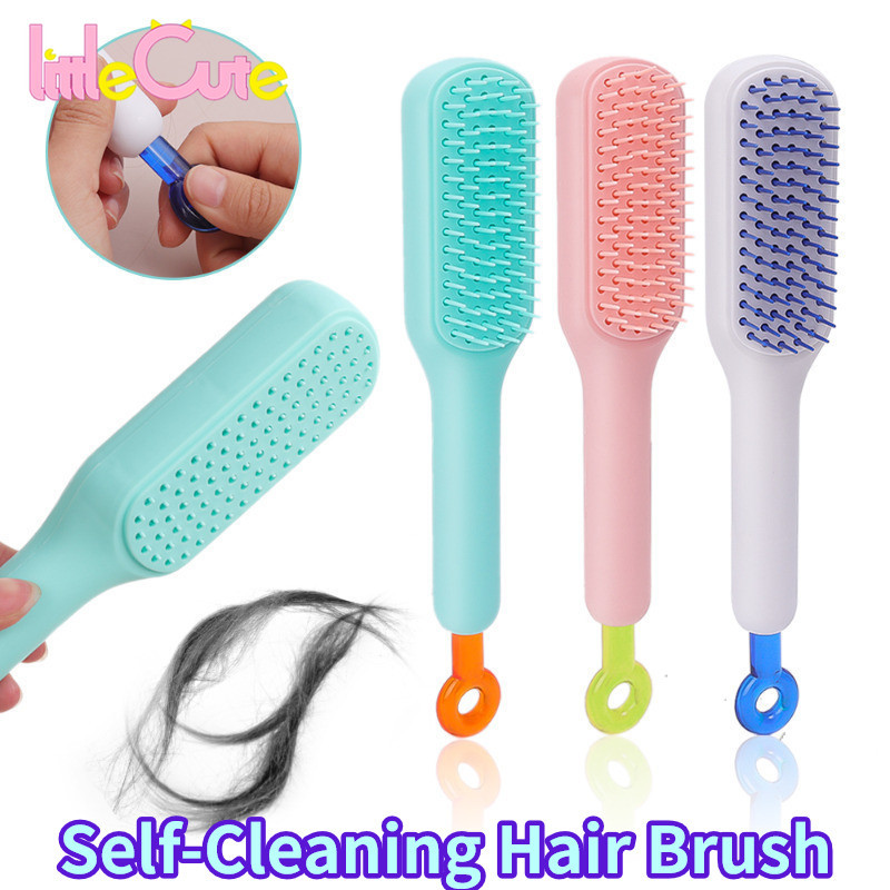Self-Cleaning Hair Brush - Women Smooth Hair Comb - Retractable ...